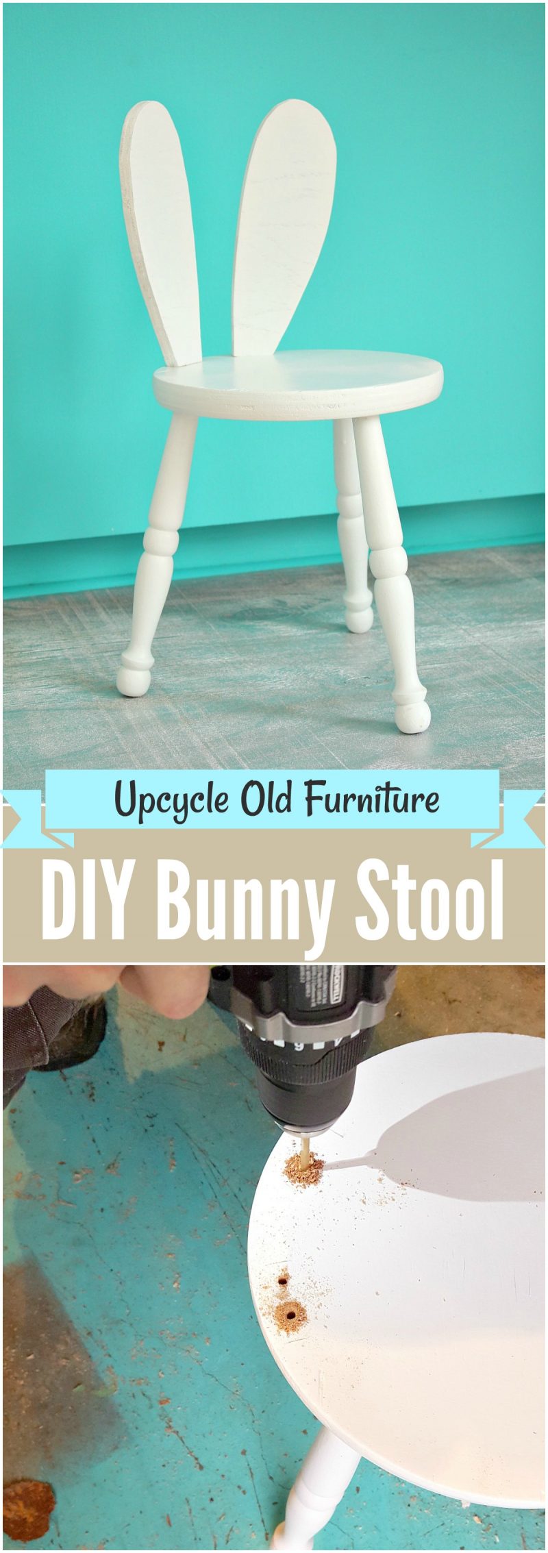 DIY Stool with Bunny Ears | Stool Hack DIY | Dans le Lakehouse