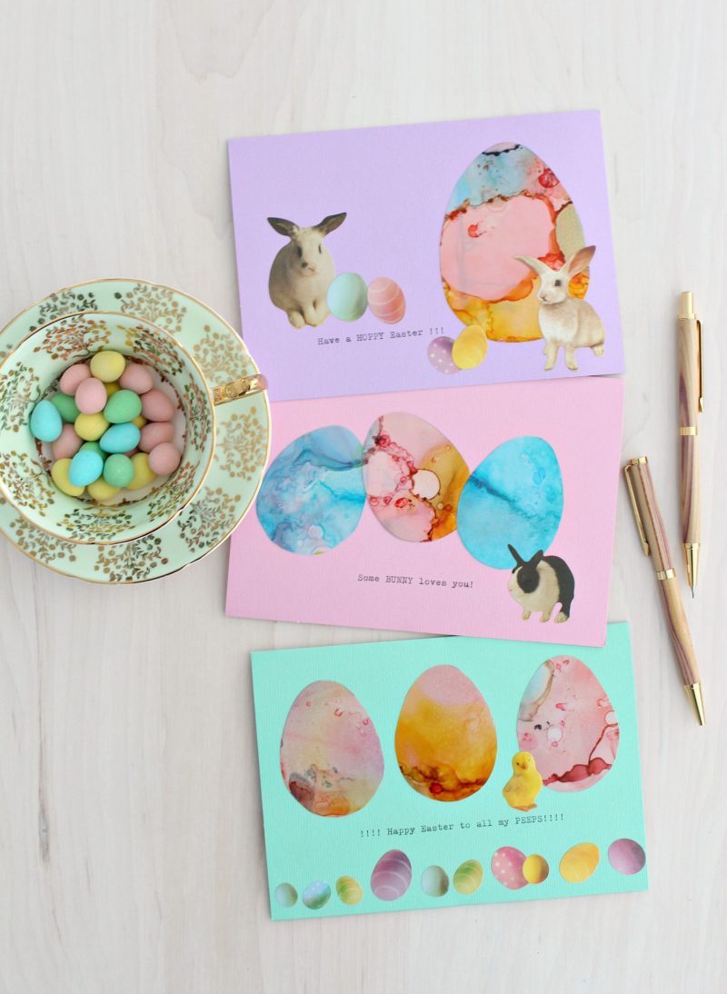 Easy Handmade Easter Cards Using Alcohol Inks | Dans le Lakehouse