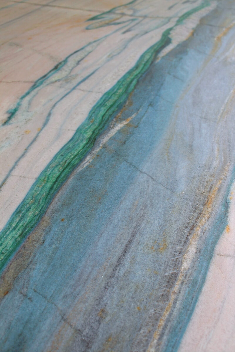 Teal Quartzite Counters Finally Installed | Dans le Lakehouse
