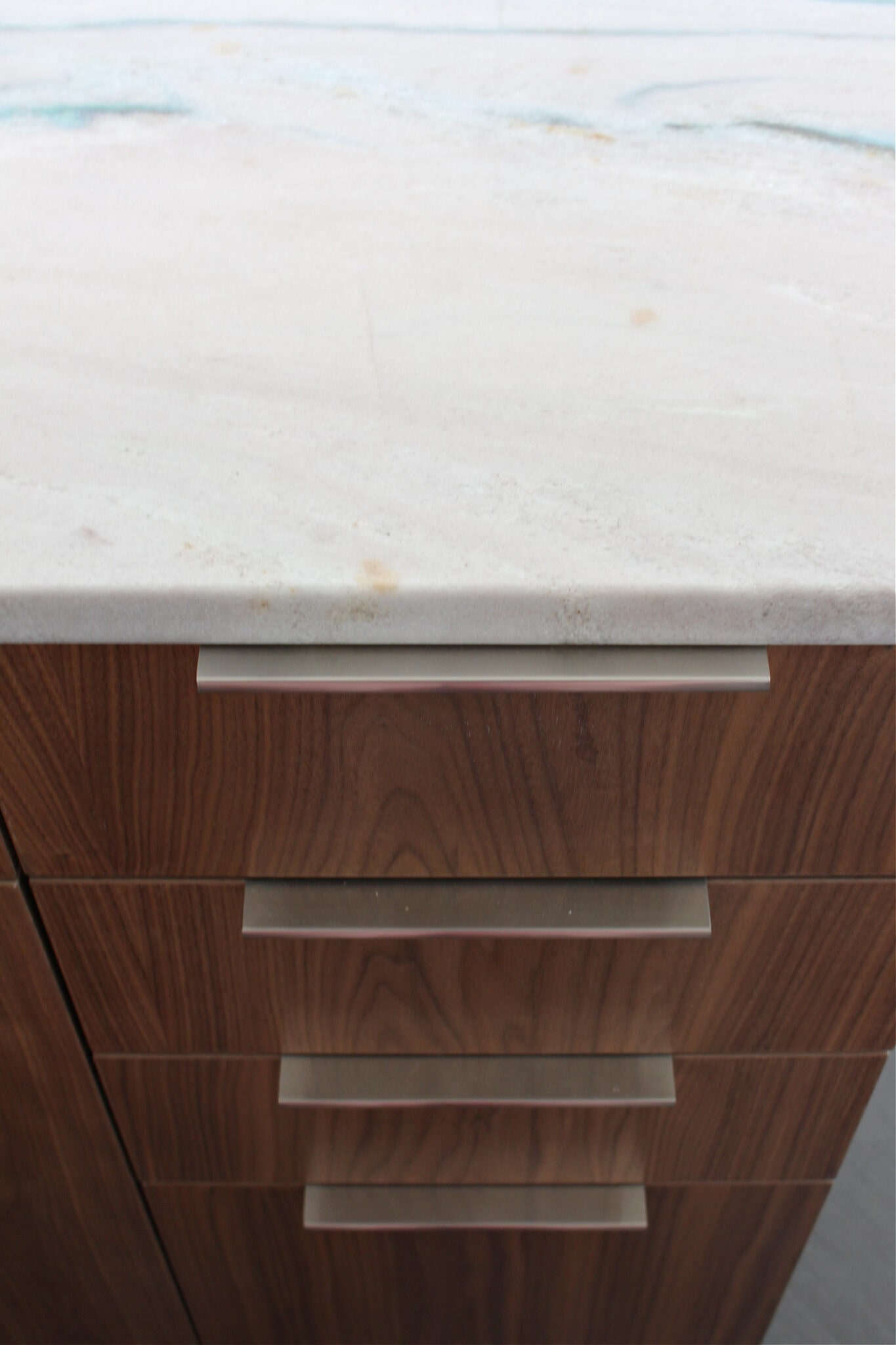 Teal Quartzite Counters Finally Installed | Dans le Lakehouse